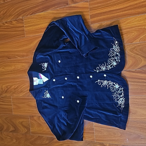 Quacker Factory | Jackets & Coats | Quacker Factory Blue Western Style ...